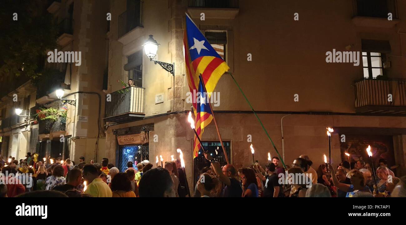Barcelona, Catalunya,Spain,Catalunya day festival at El Born area ...