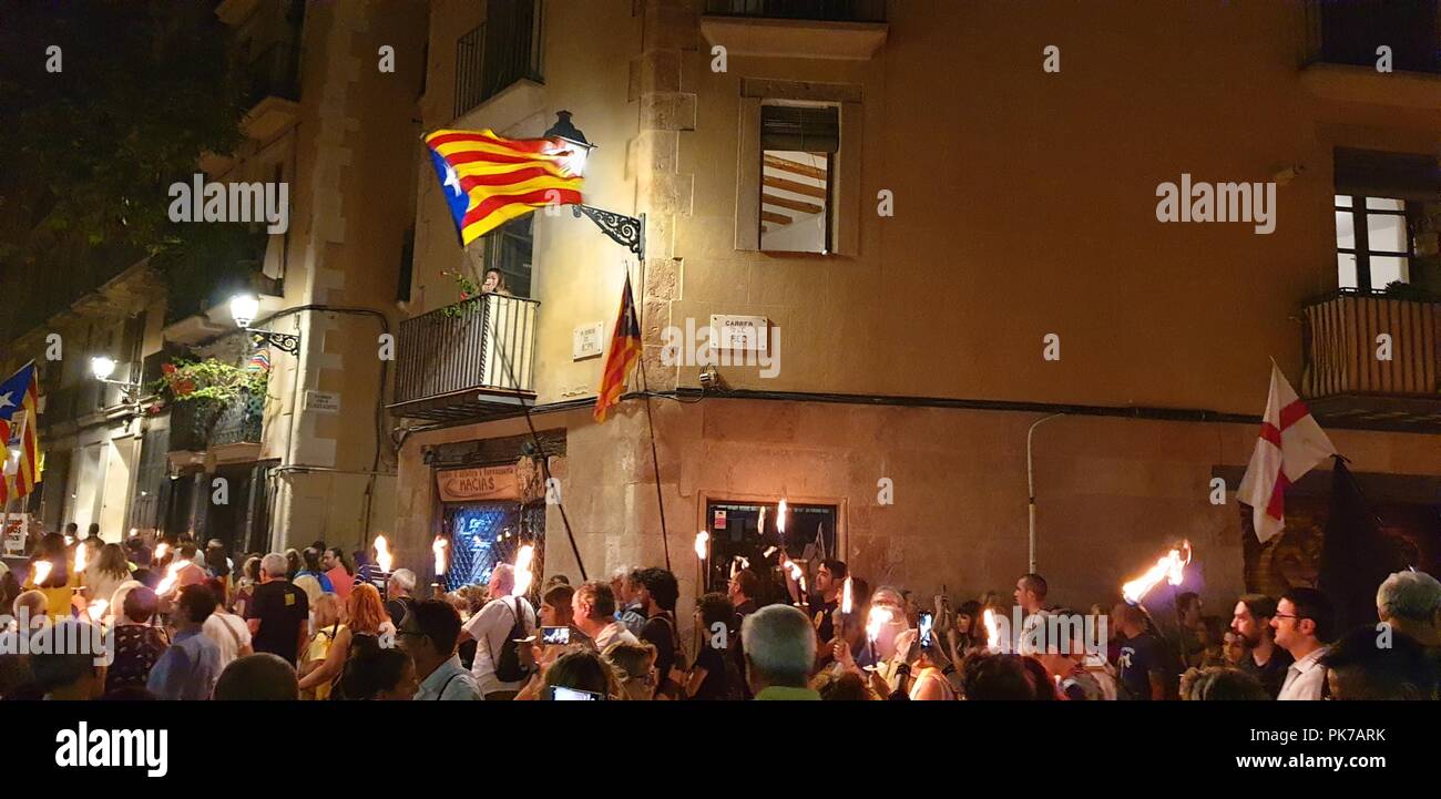 Barcelona, Catalunya,Spain,Catalunya day festival at El Born area ...