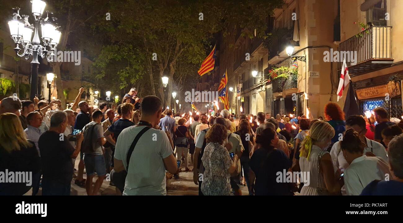 Barcelona, Catalunya,Spain,Catalunya day festival at El Born area ...