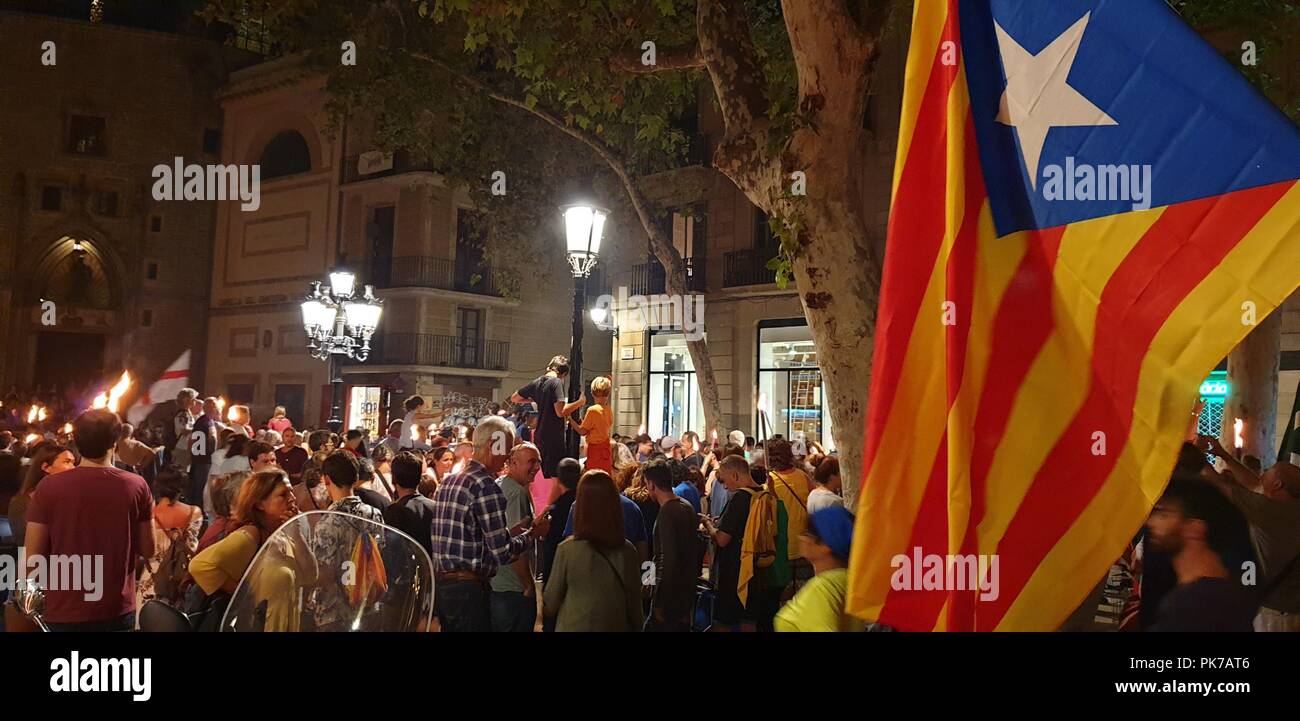 Barcelona, Catalunya,Spain,Catalunya day festival at El Born area ...