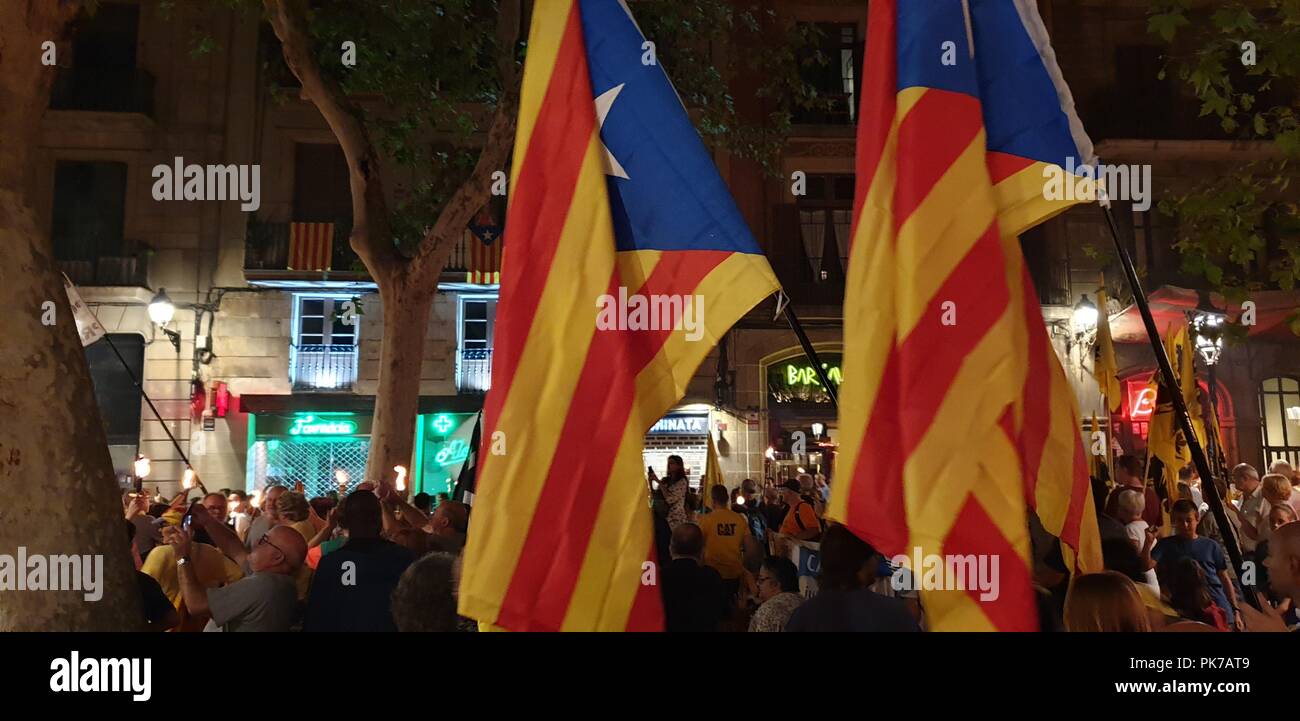 Barcelona, Catalunya,Spain,Catalunya day festival at El Born area ...