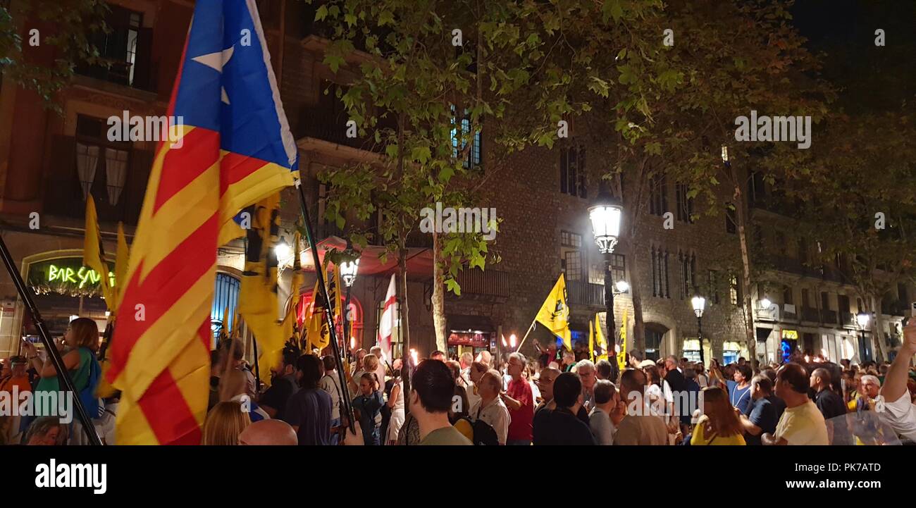 Barcelona, Catalunya,Spain,Catalunya day festival at El Born area ...
