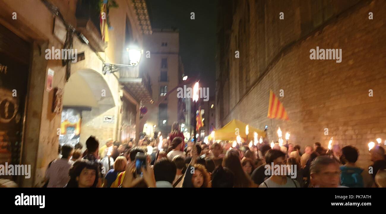 Barcelona, Catalunya,Spain,Catalunya day festival at El Born area ...