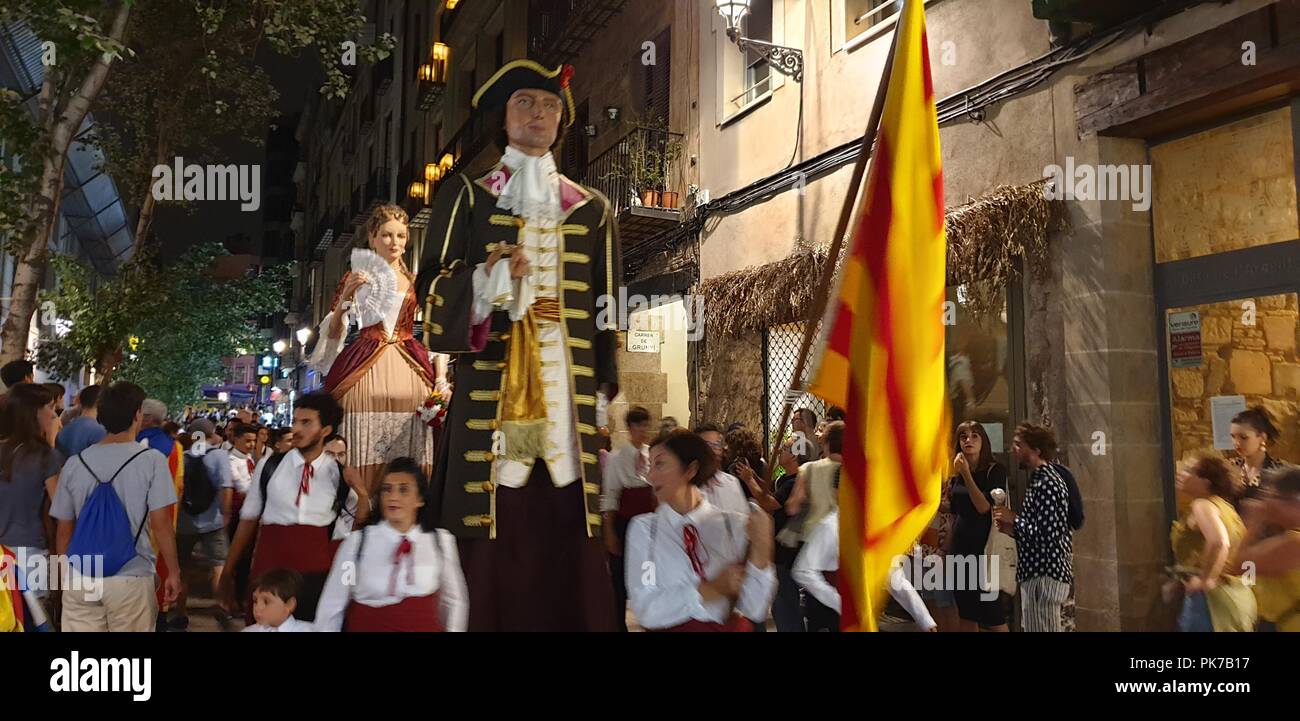 Barcelona, Catalunya,Spain,Catalunya day festival at El Born area ...