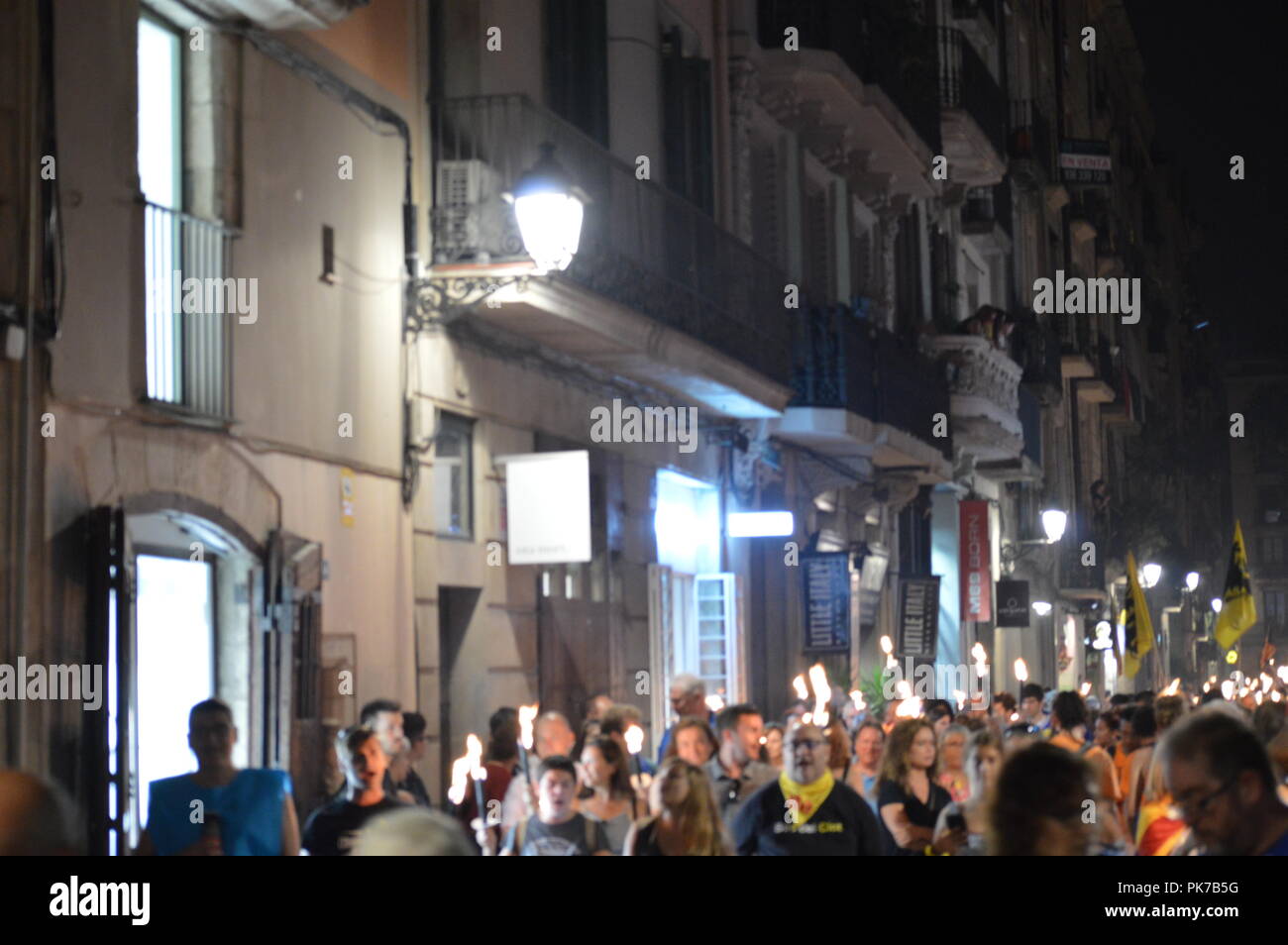 Barcelona, Catalunya,Spain,Catalunya day festival at El Born area ...