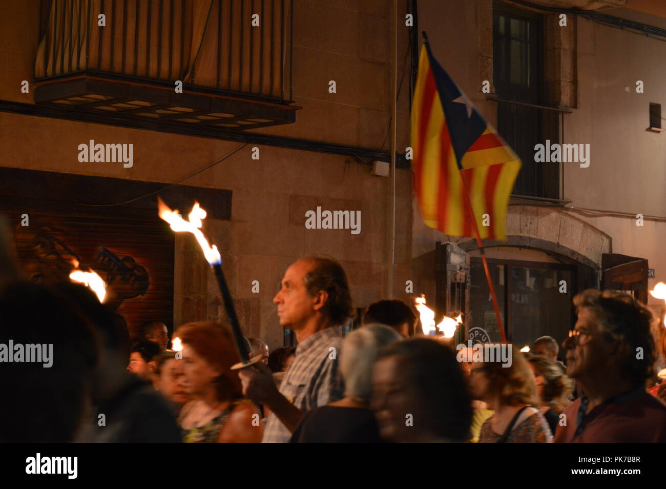 Barcelona, Catalunya,Spain,Catalunya day festival at El Born area ...