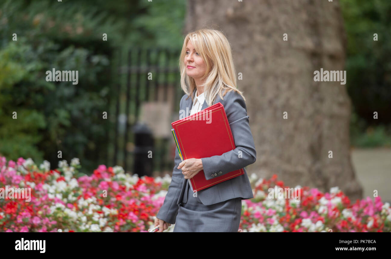 Downing Street, London, UK. 11 September 2018. Esther McVey, Secretary ...
