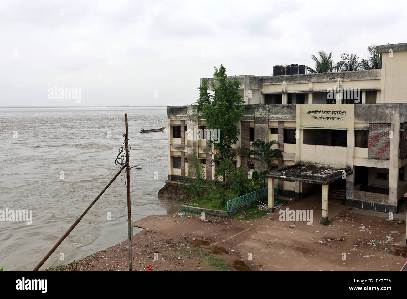 Shariatpur, Bangladesh - September 10, 2018: Erosion of the Padma River ...