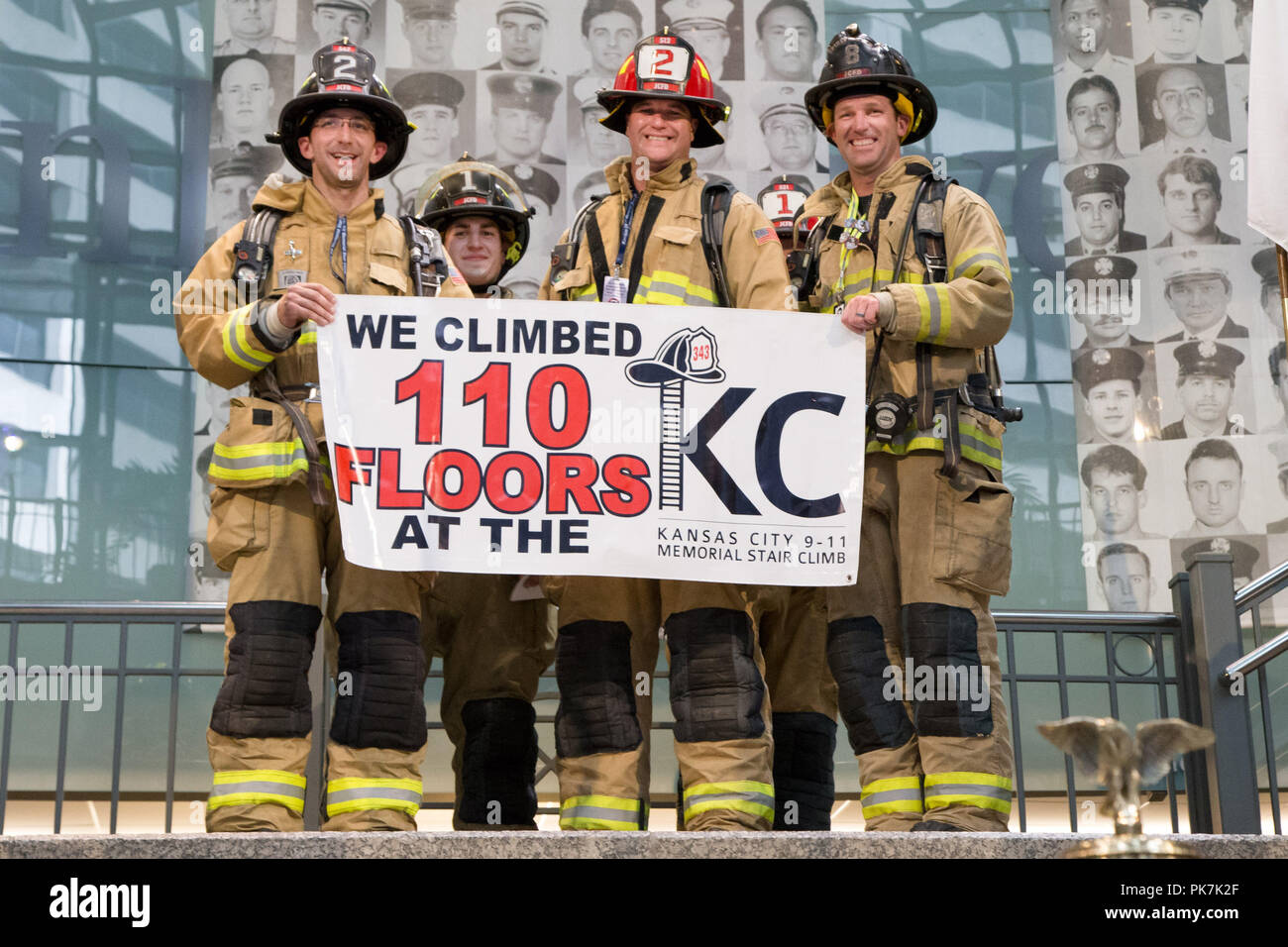 Kansas City, Missouri, USA. 9th Sep, 2018. Pictured are firefighters ...