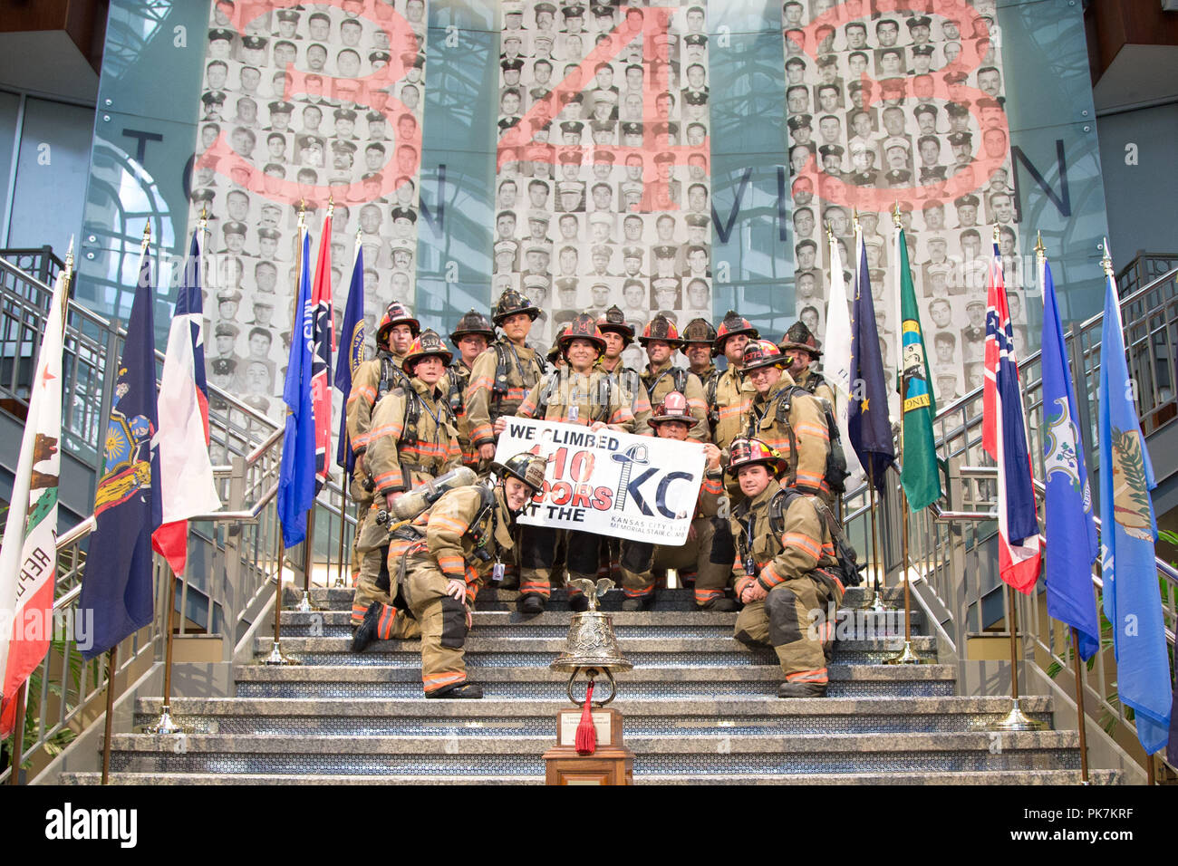 Kansas City, Missouri, USA. 9th Sep, 2018. Pictured are firefighters ...