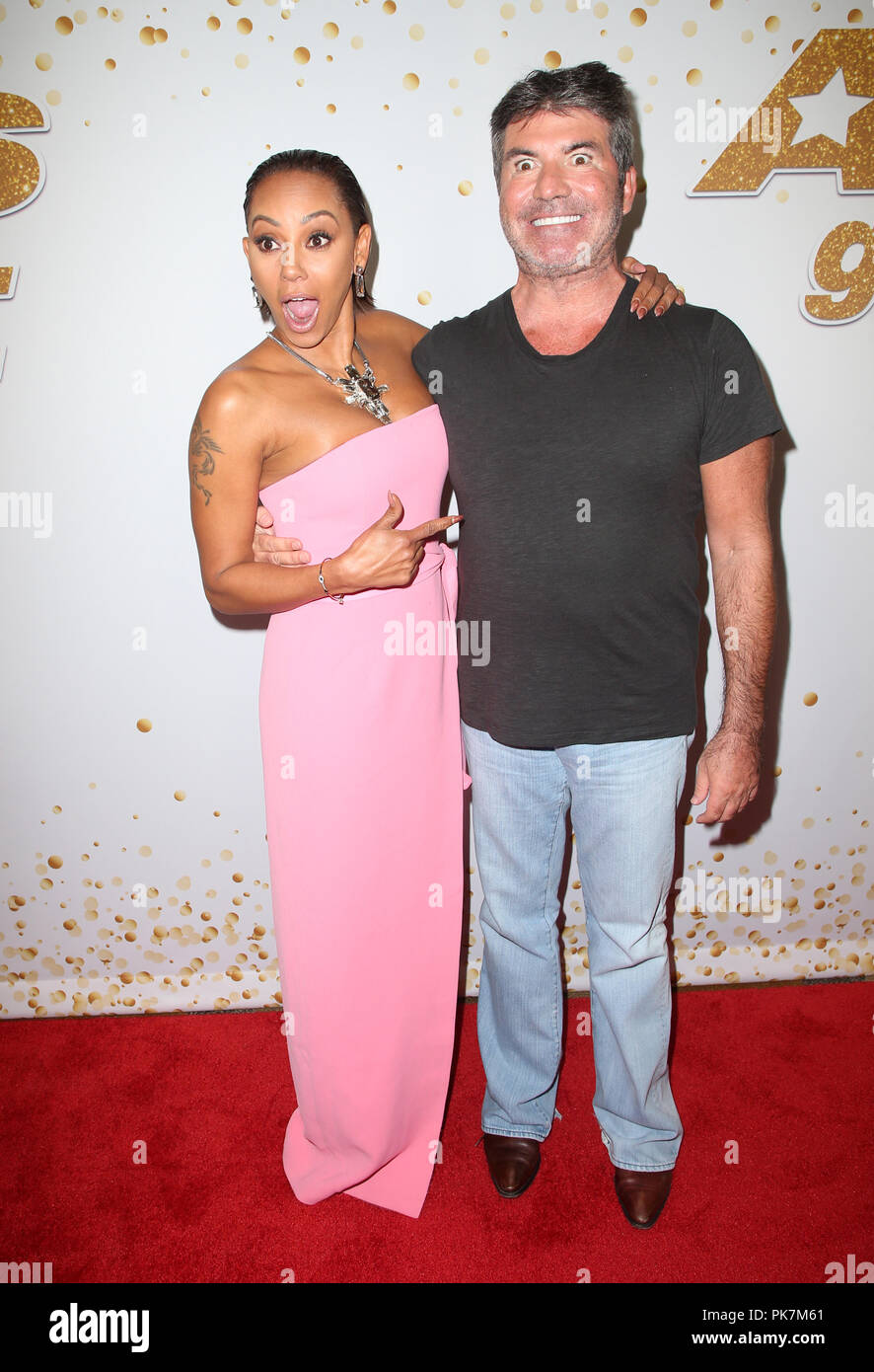 Hollywood, Ca. 11th Sep, 2018. Mel B, Simon Cowell, at America's Got ...