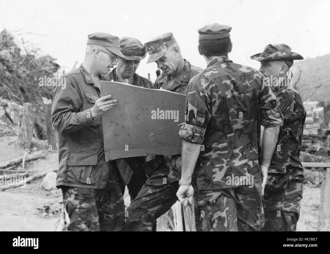 BG Ross T. Dwyer and officers of 3rd Marines during Operation Taylor ...