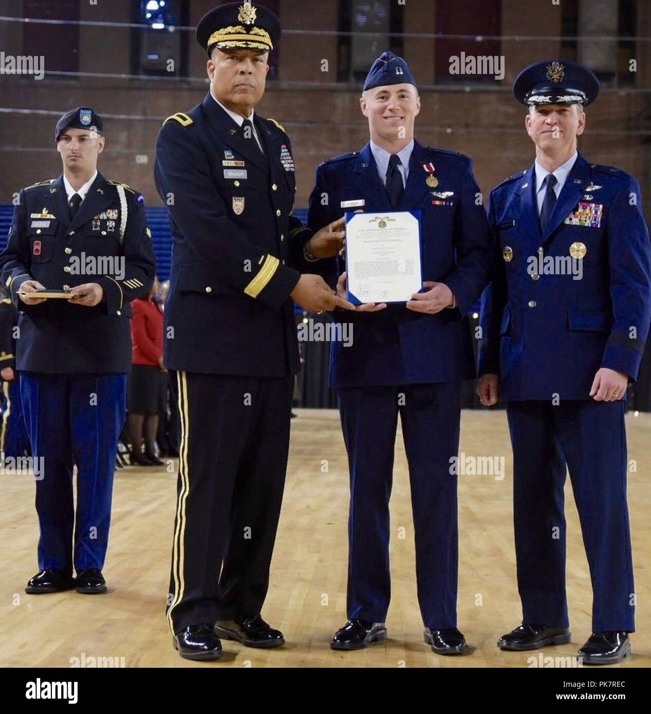BG Walker with Brig Gen Bozard presenting award to Capt Morgan Stock ...