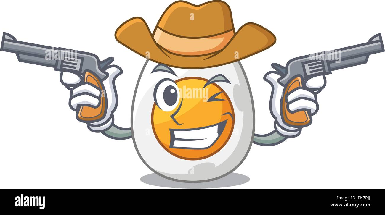 Cowboy cartoon boiled egg sliced for breakfast Stock Vector Image & Art ...