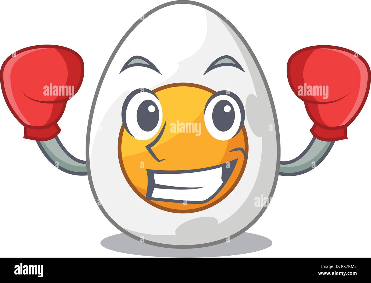 Boxing cartoon boiled egg sliced for breakfast Stock Vector Image & Art ...