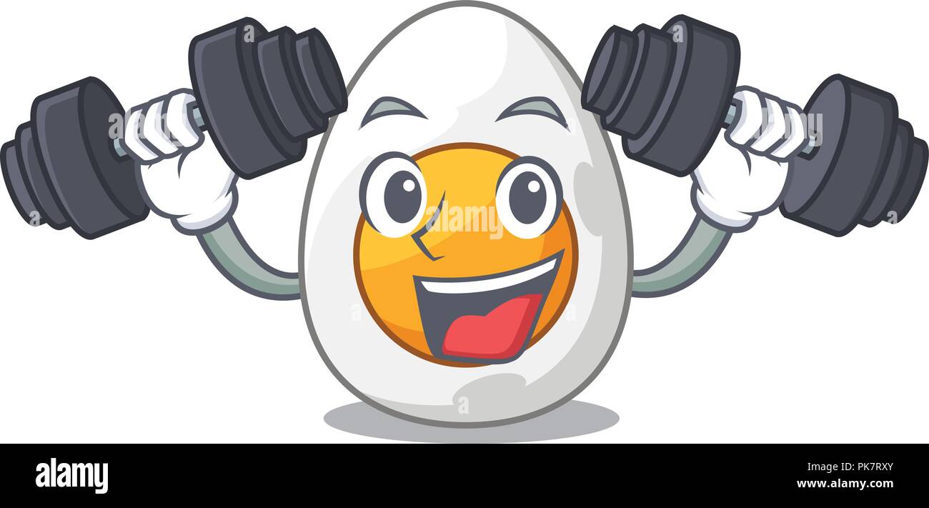Fitness cartoon boiled egg sliced for breakfast Stock Vector Image ...
