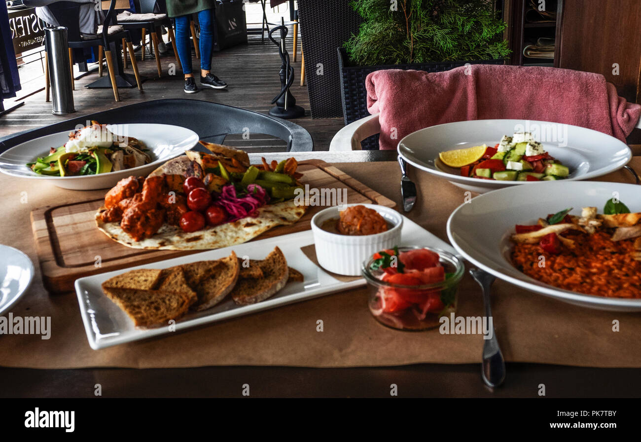 serving dining table Stock Photo - Alamy