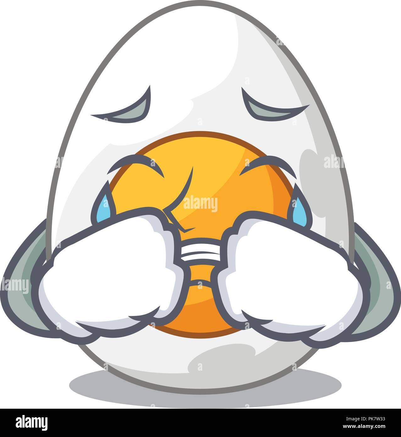 Crying peeled boiled egg on mascot cartoon Stock Vector Image & Art - Alamy