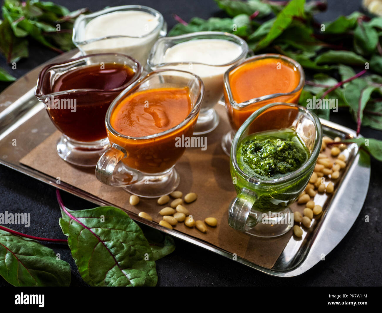 set of various sauces Stock Photo - Alamy