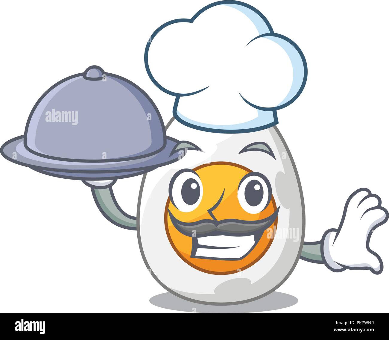 Chef with food peeled boiled egg on mascot cartoon Stock Vector Image ...