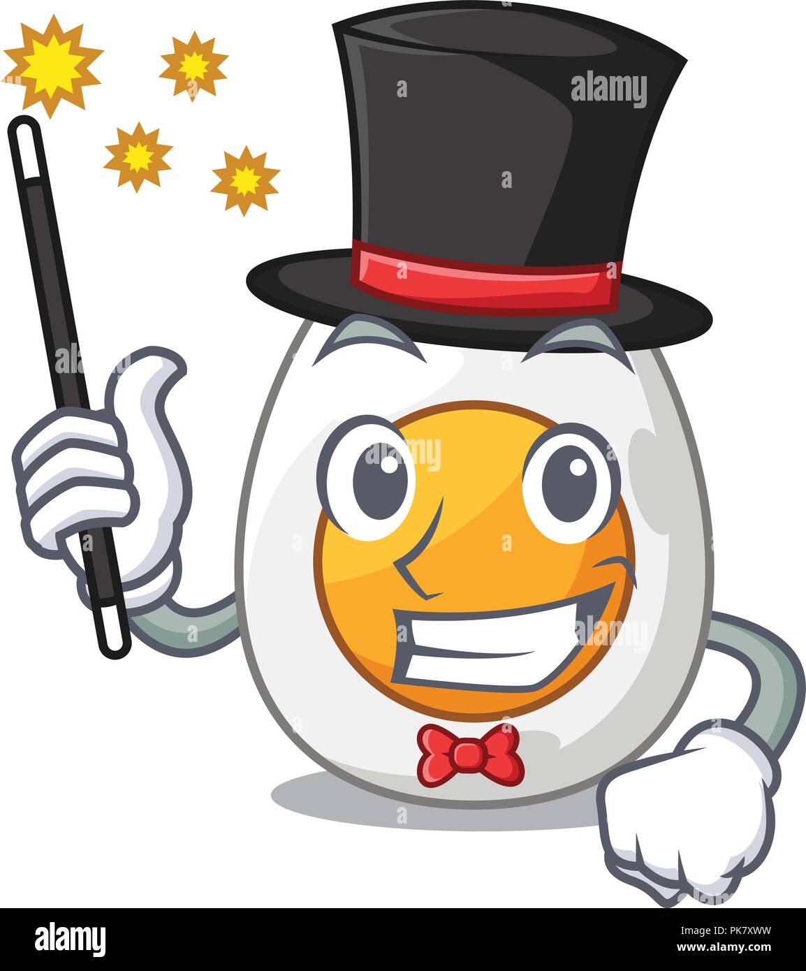 Magician freshly boiled egg isolated on mascot cartoon Stock Vector ...