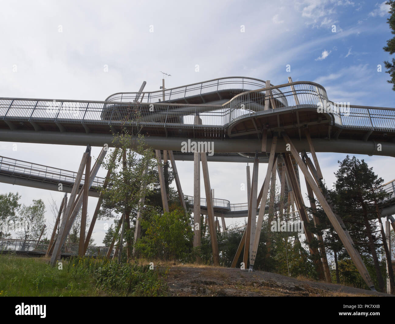 Looking up at Stovnertårnet, The Stovner tower, a new lookout in a ...