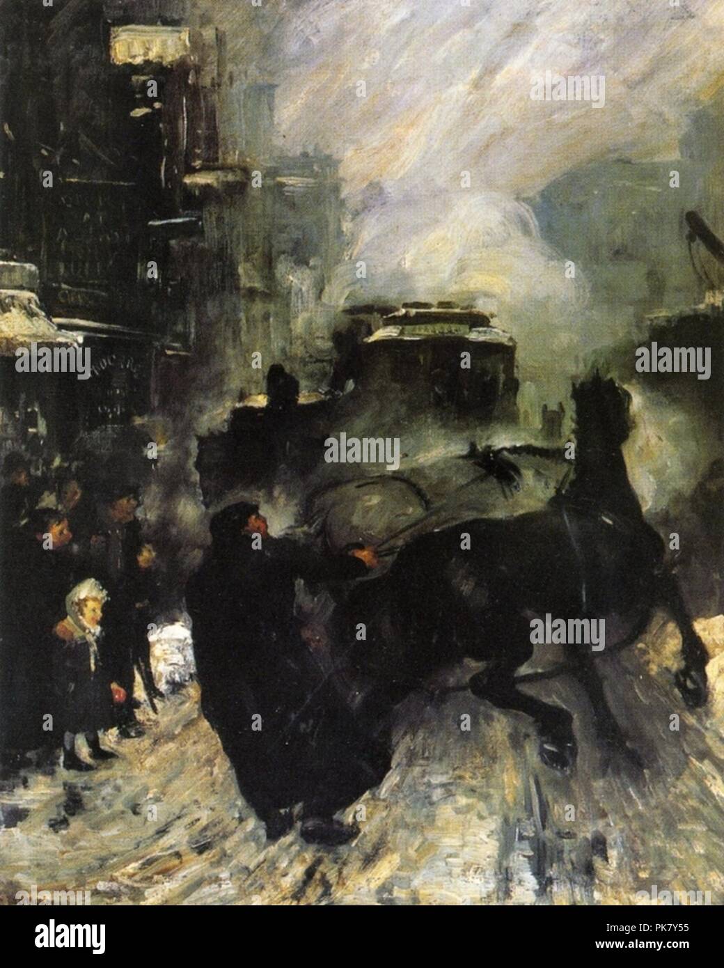 Steaming Streets George Bellows 1908 Stock Photo - Alamy