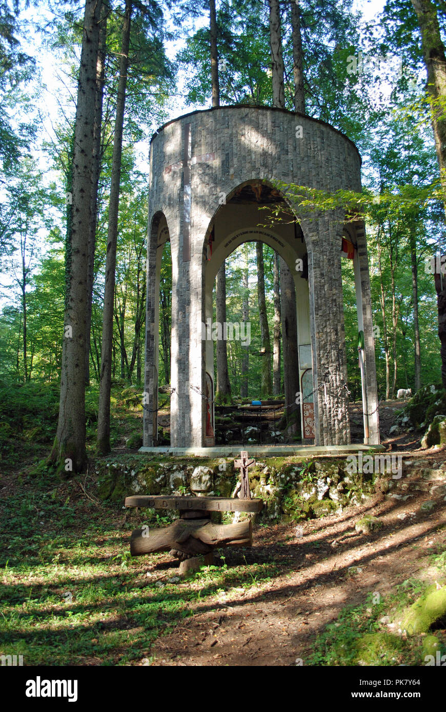 Chapel in the forest at Krenom, Kočevski Rog, Slovenia dedicated to ...