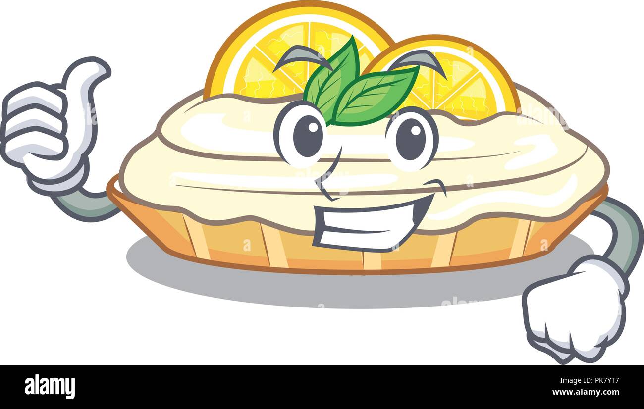 Thumbs up cartoon lemon cake with lemon slice Stock Vector Image & Art ...