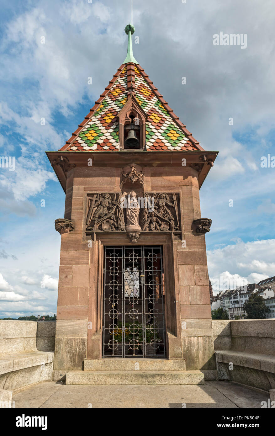 Chapel on Mittlere Rheinbrücke, Central Rhine Bridge, in Basel ...