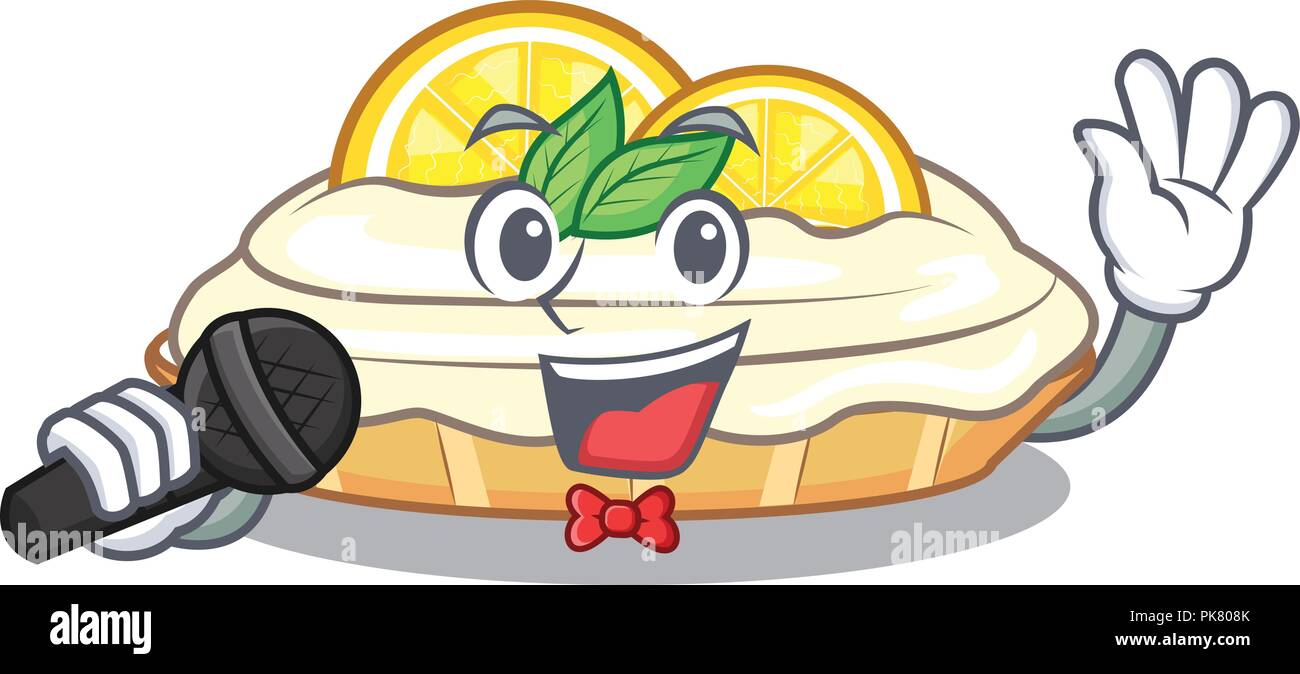 Singing cartoon piece of yummy lemon meringue pie Stock Vector Image ...