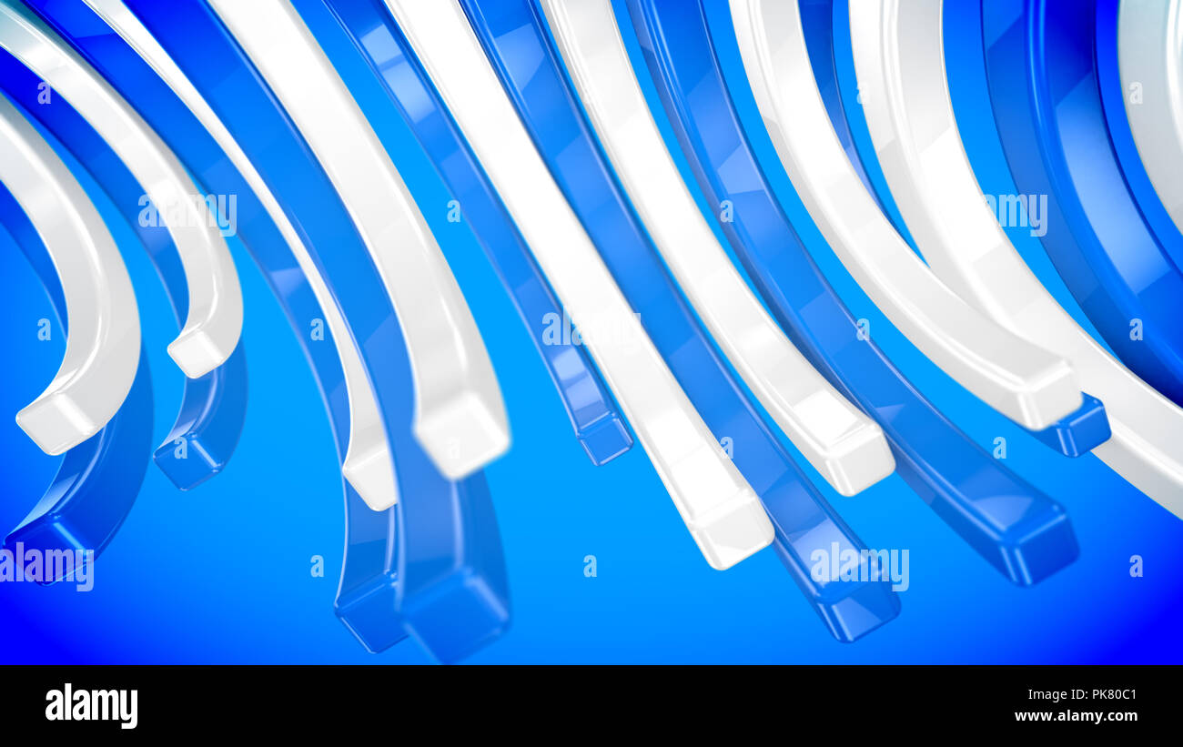 A popular art 3d illustration of concave curvy plates moving diagonally ...