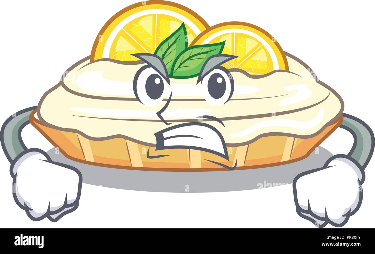 Angry cartoon piece of yummy lemon meringue pie Stock Vector Image ...