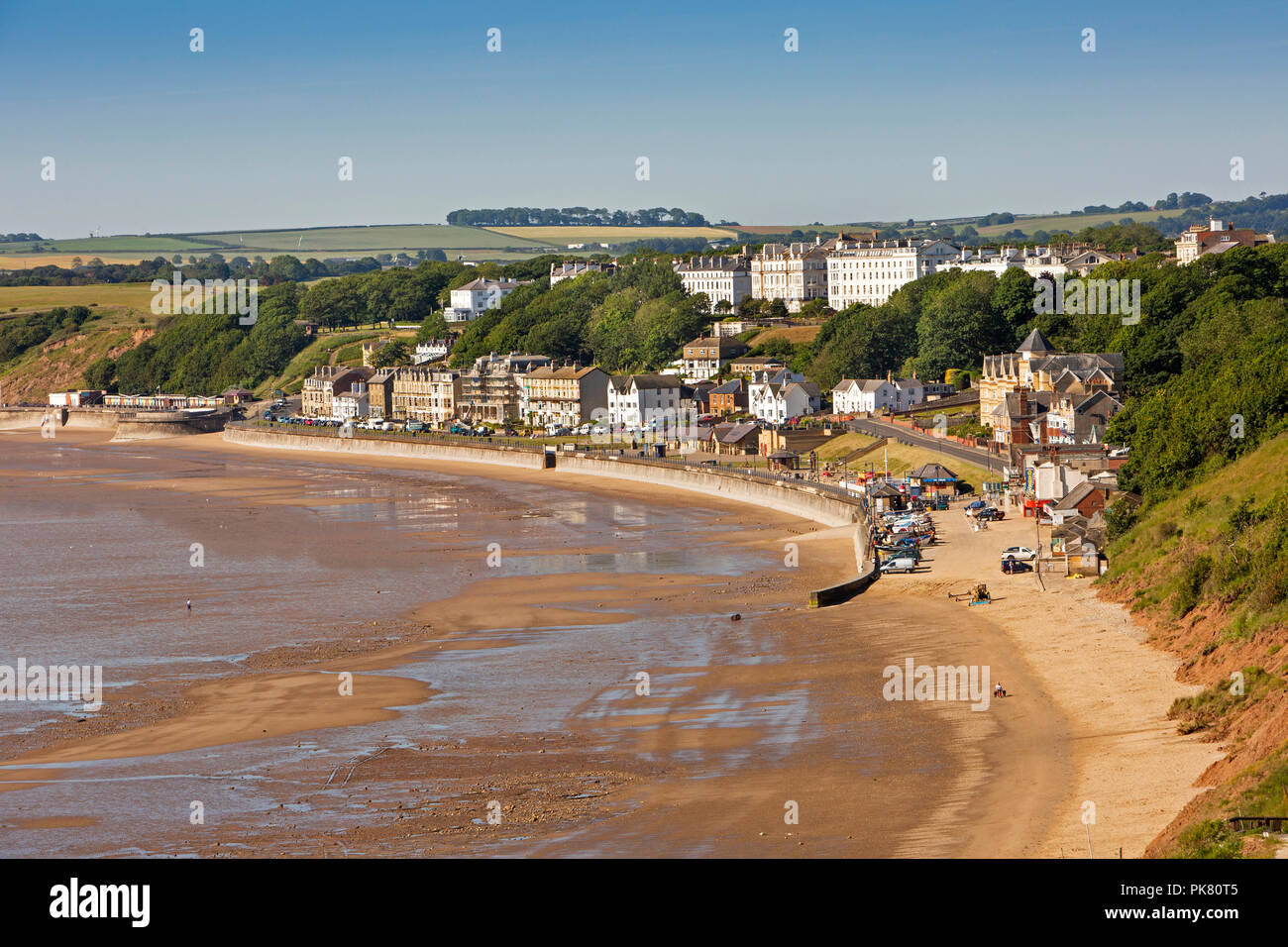 UK, England, Yorkshire, Filey, town, beach and seafront properties from ...