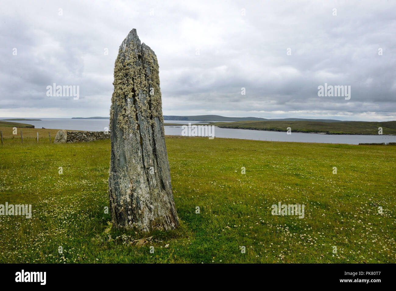 Standing Stones on the Island of Unst in the Shetland Islands Stock ...