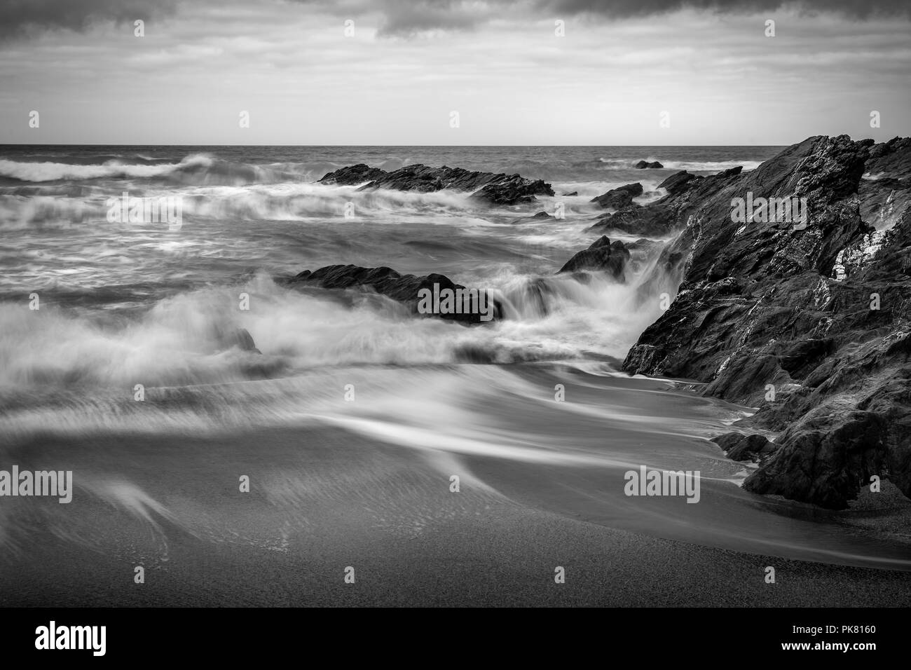 Cornwall newquay fistral beach Black and White Stock Photos & Images ...