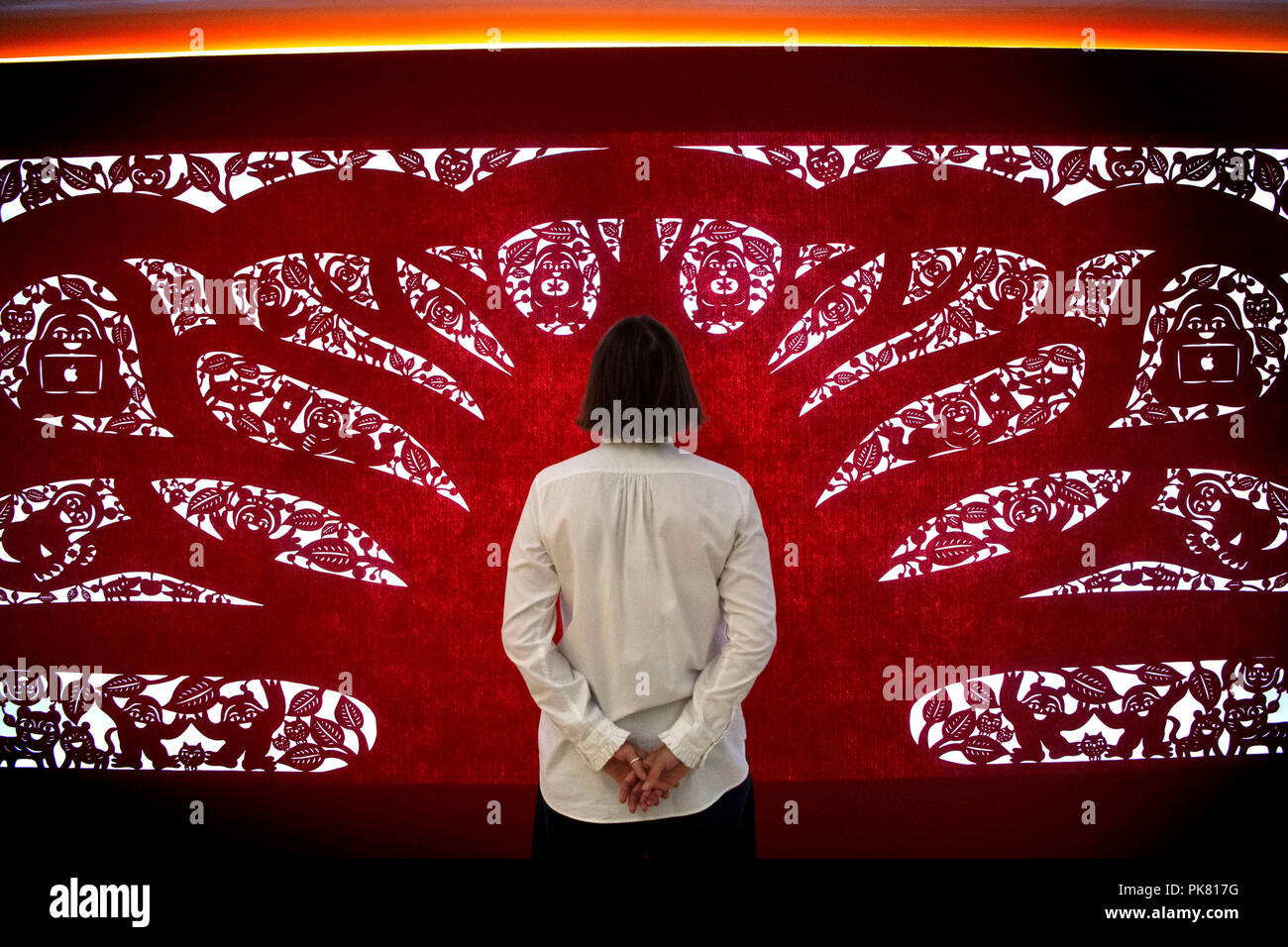 Hand cut construction hoarding made using traditional chinese paper ...