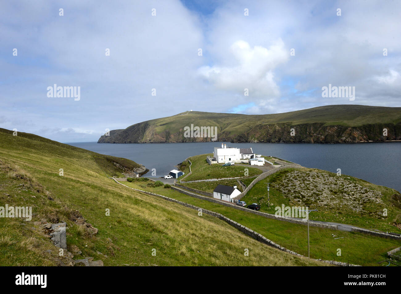 Hermaness Lighthouse buildings on Unst, Shetland—remote and windswept ...