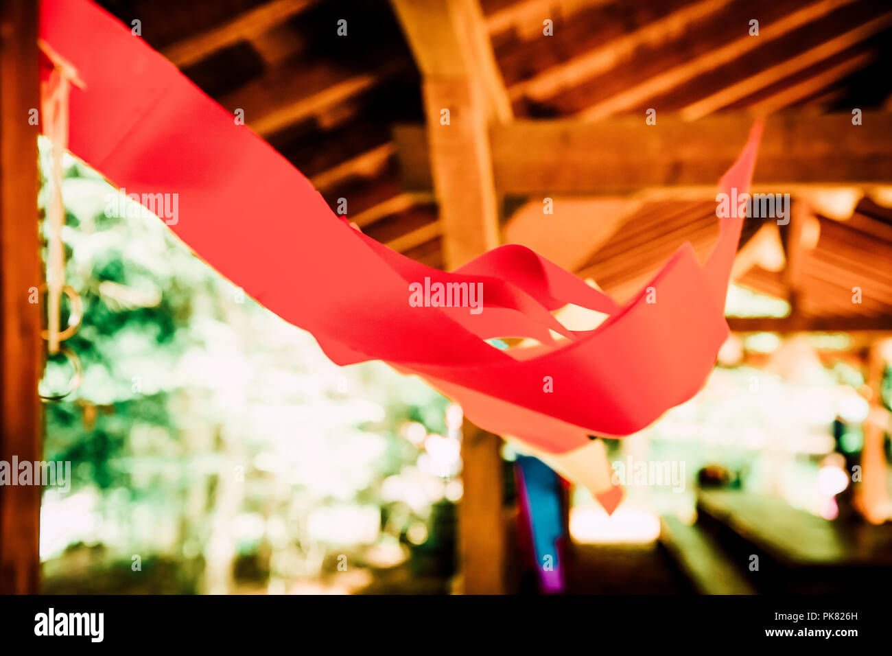 Outdoors Indie Wedding Coloured Paper Decorative Banner Stock Photo - Alamy