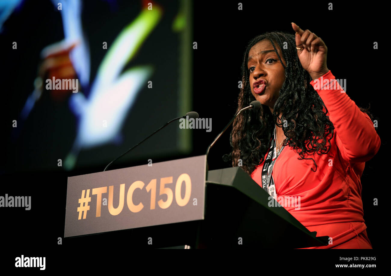 Elizabeth Cameron from UNISON addresses the TUC Congress 2018 at ...