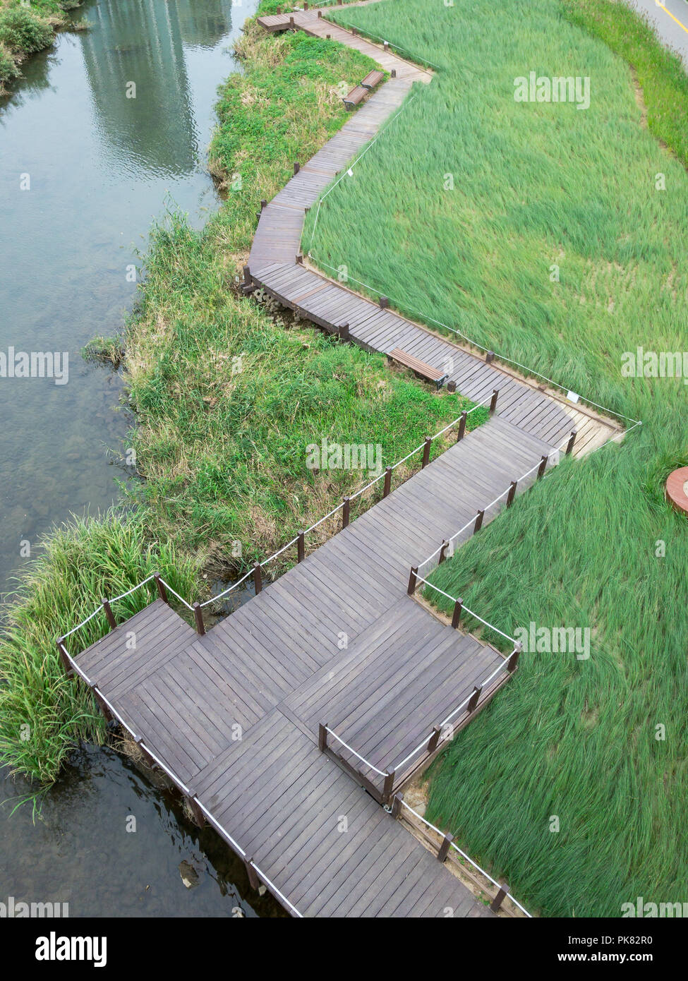 Wooden trail hi-res stock photography and images - Alamy