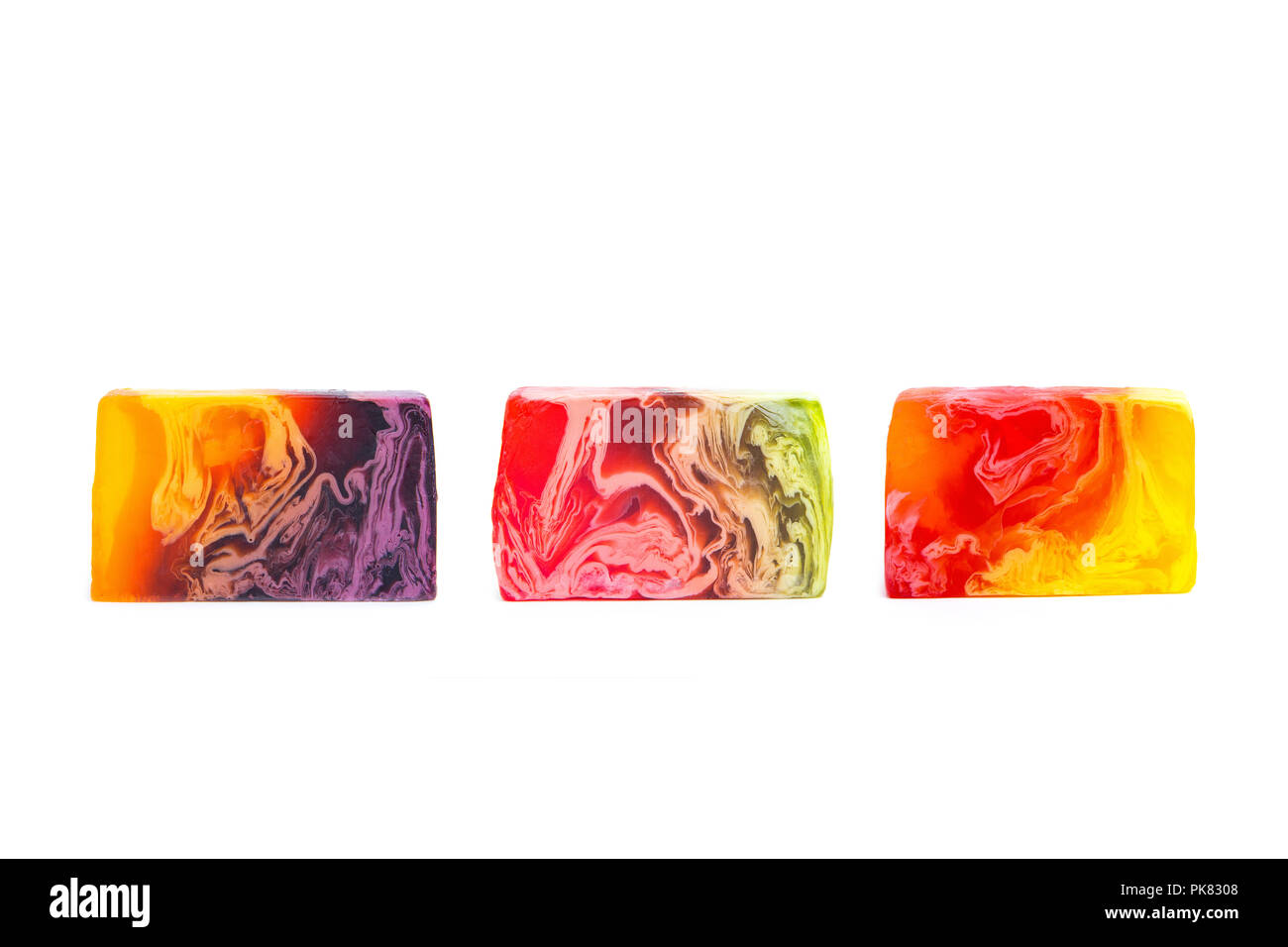 designed colorful soap on white background. Isolated on white. Bath and ...
