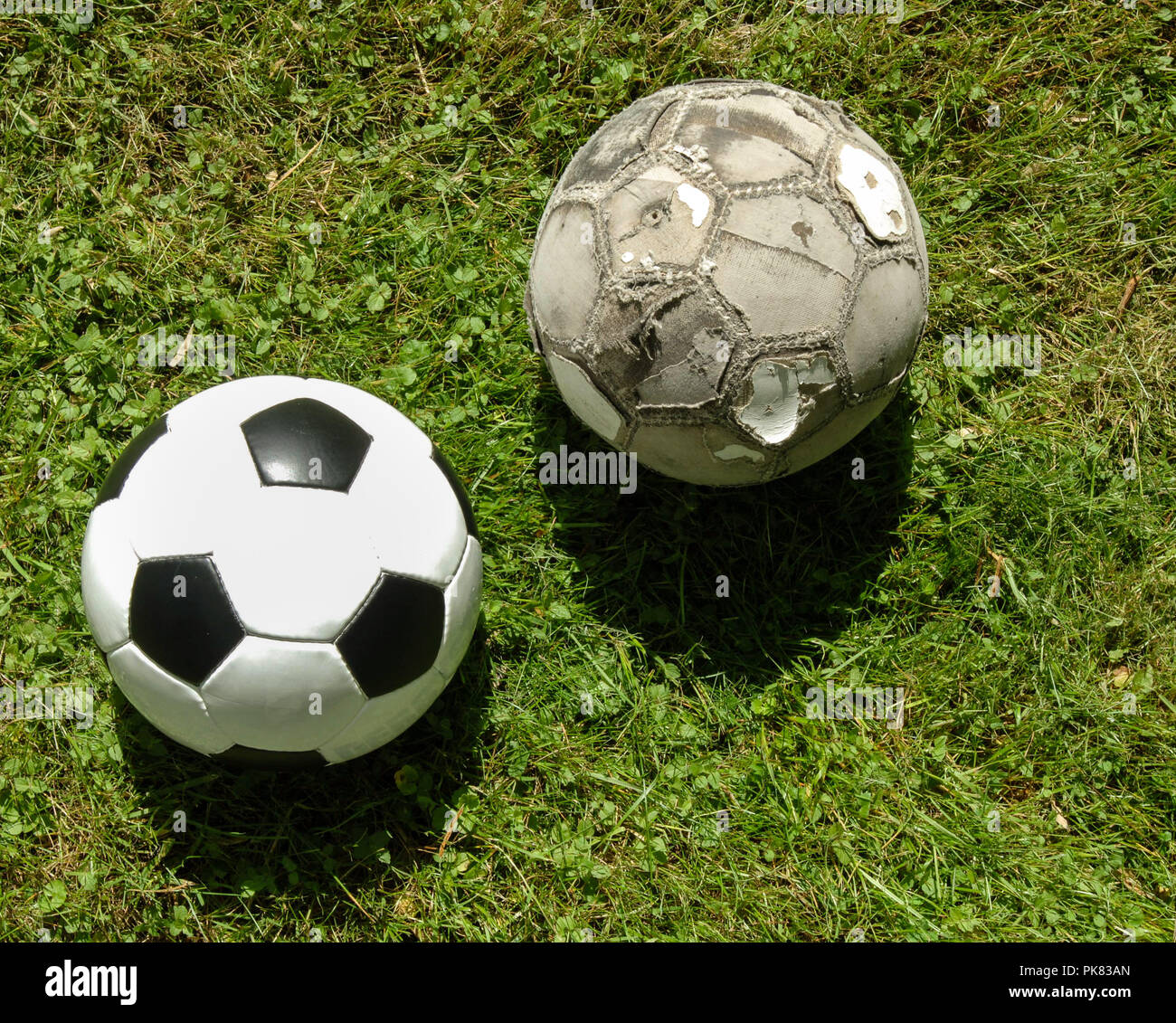 Football ball new old hi-res stock photography and images - Alamy