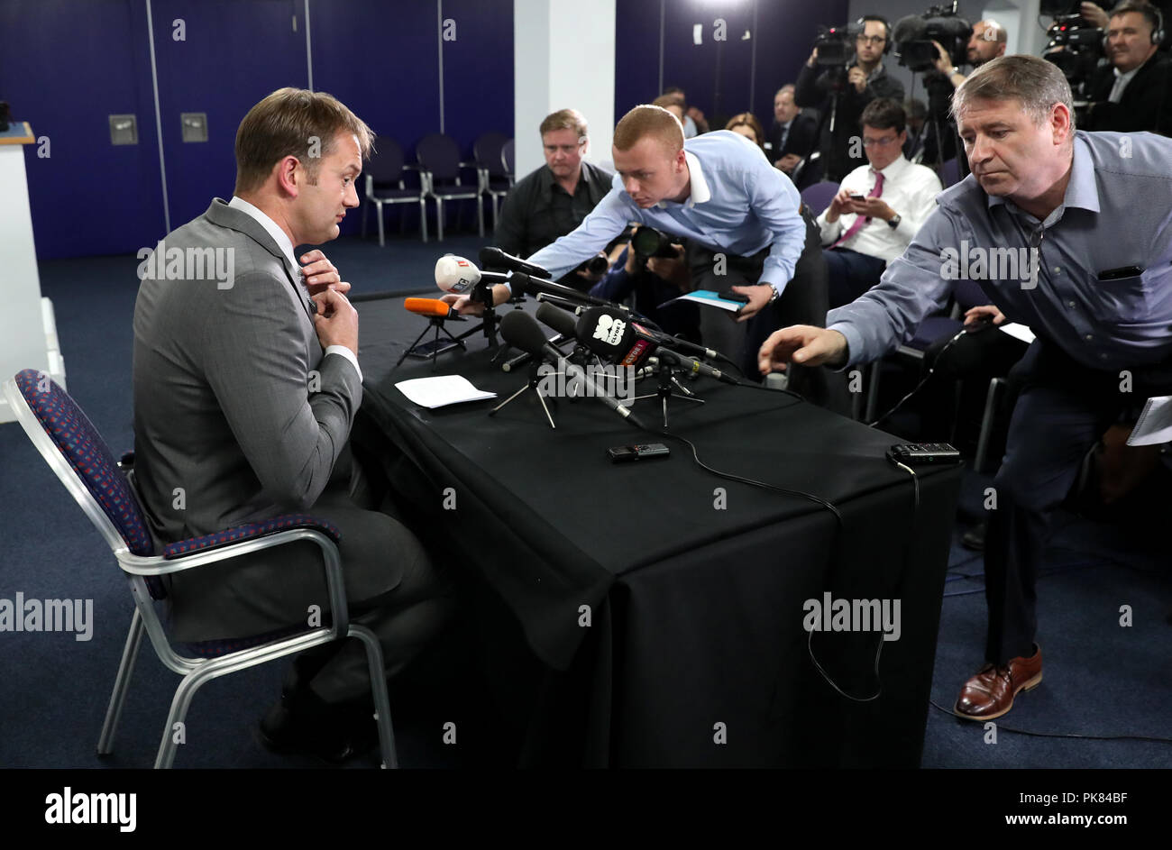 Scottish FA Chief Executive Ian Maxwell during a press conference at ...