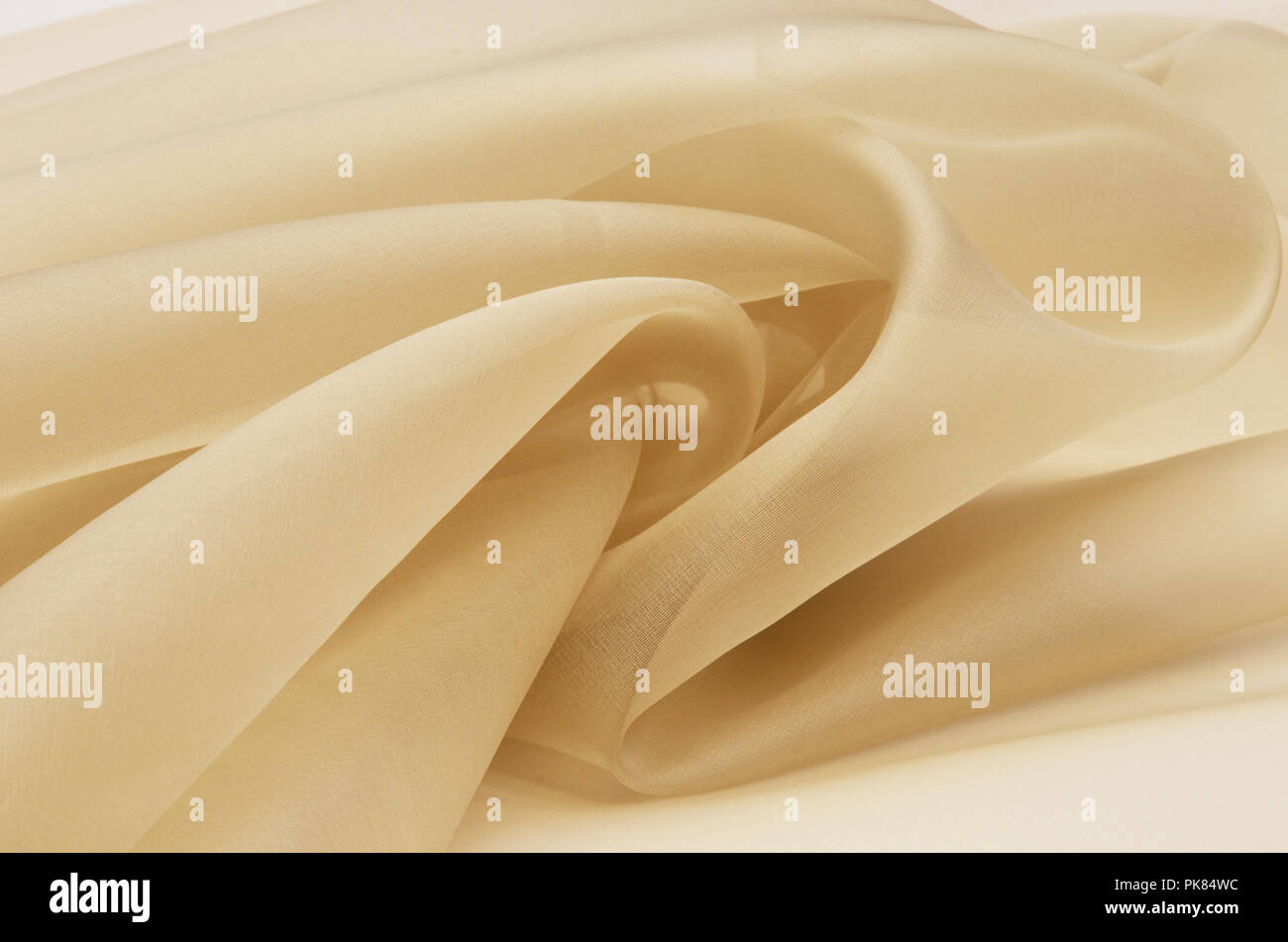 Silk fabric, beige organza Stock Photo - Alamy