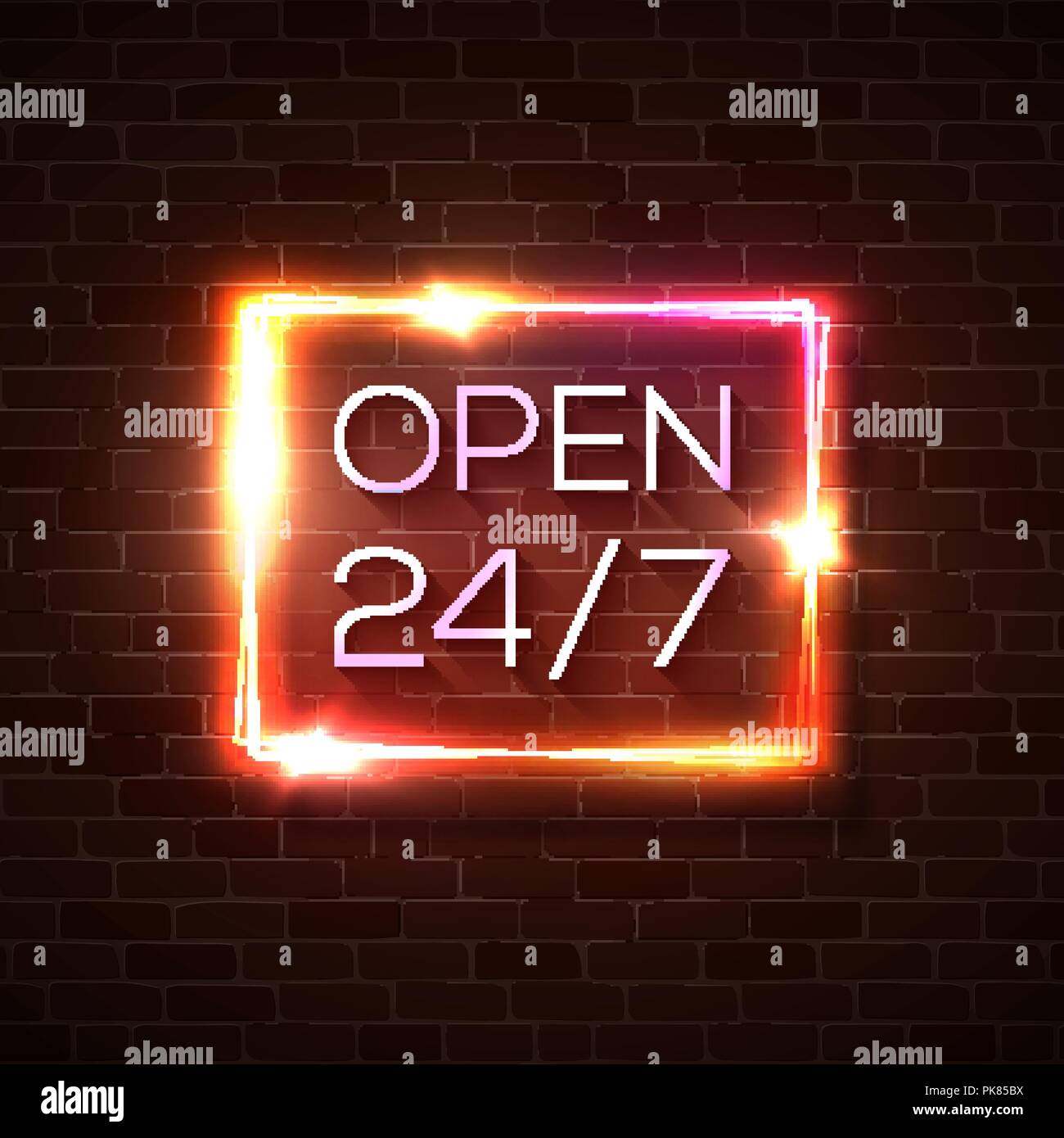 Vector neon clock hi-res stock photography and images - Alamy