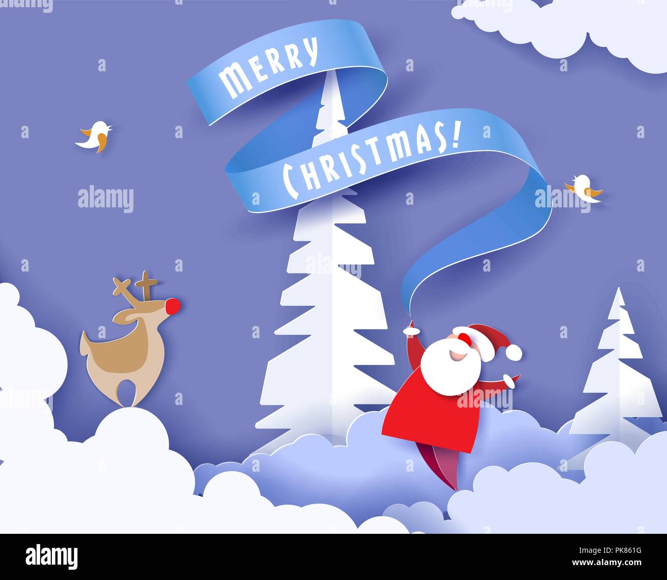 Evergreen tree winter Stock Vector Images - Alamy