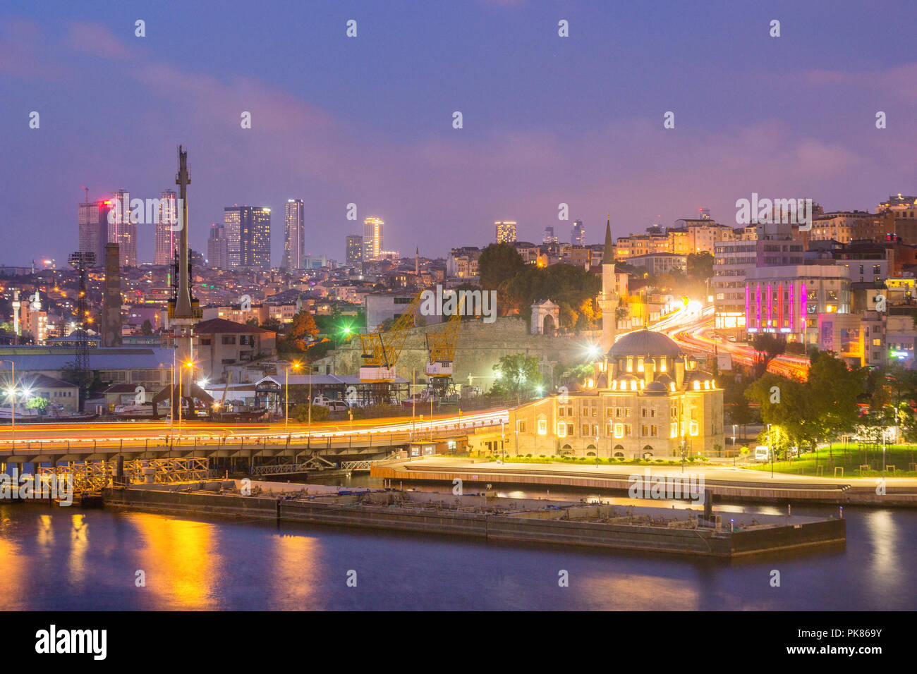 Istanbul Night Cityscape, Turkey Stock Photo - Alamy