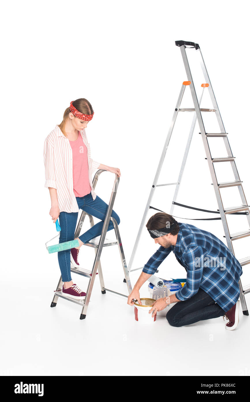 Opening paint tin hi-res stock photography and images - Alamy