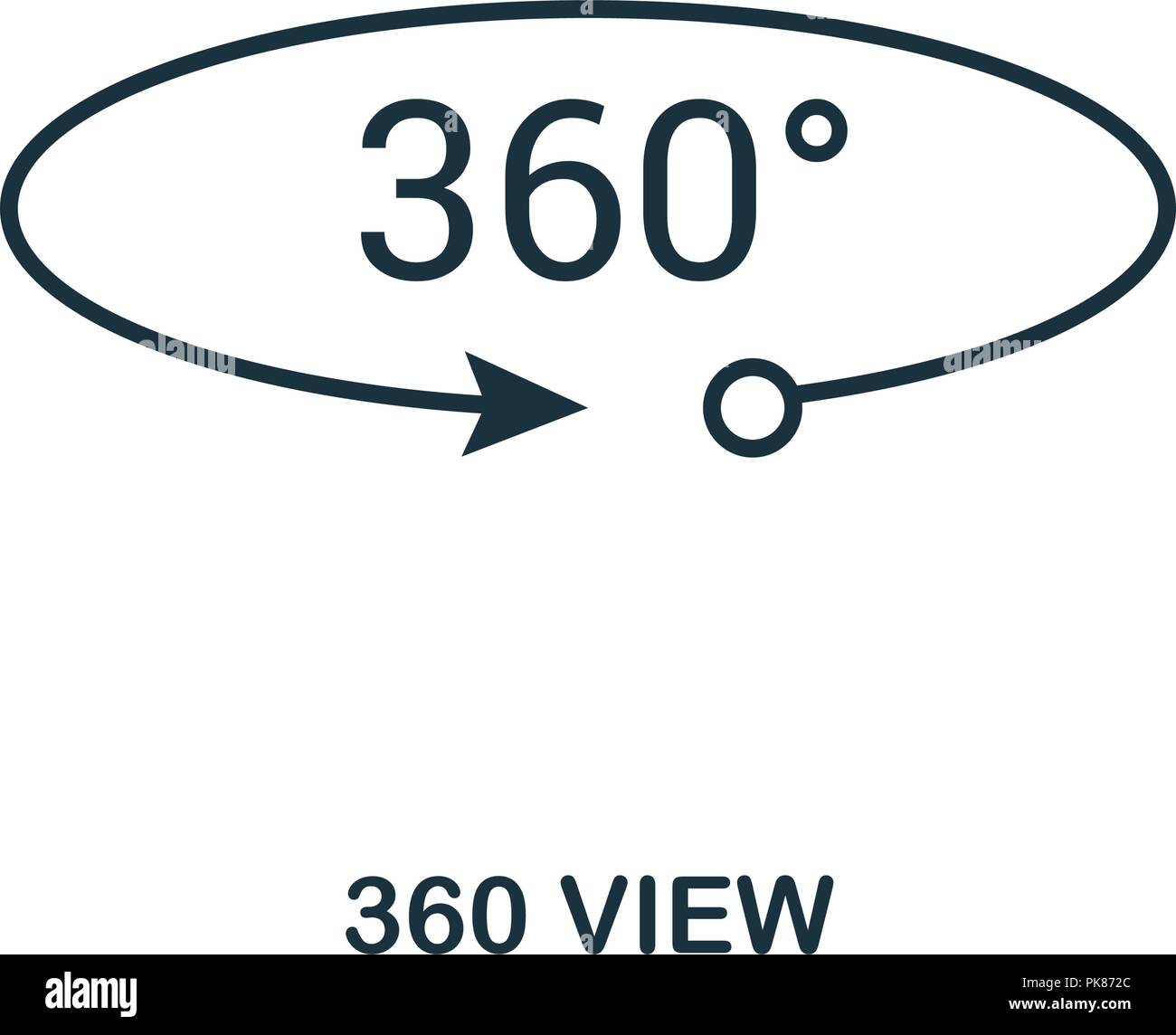 360 View icon. Monochrome style design from visual device collection ...